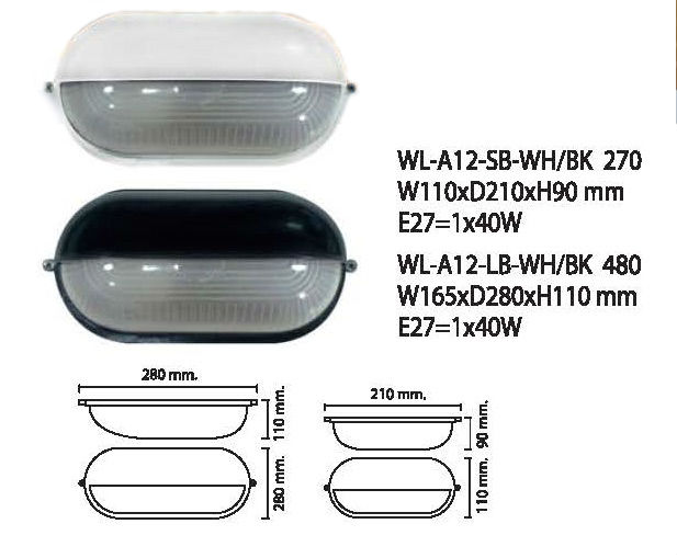 WL-A12-SB-WH/BK | VRS Lighting